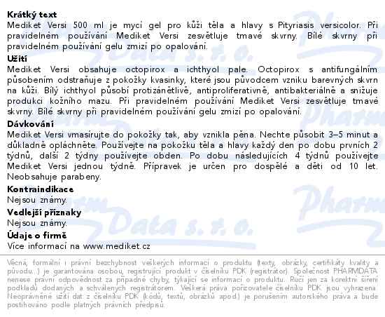Mediket Versi mycí gel Pityriasis versicolor 500ml | Moje lékárna